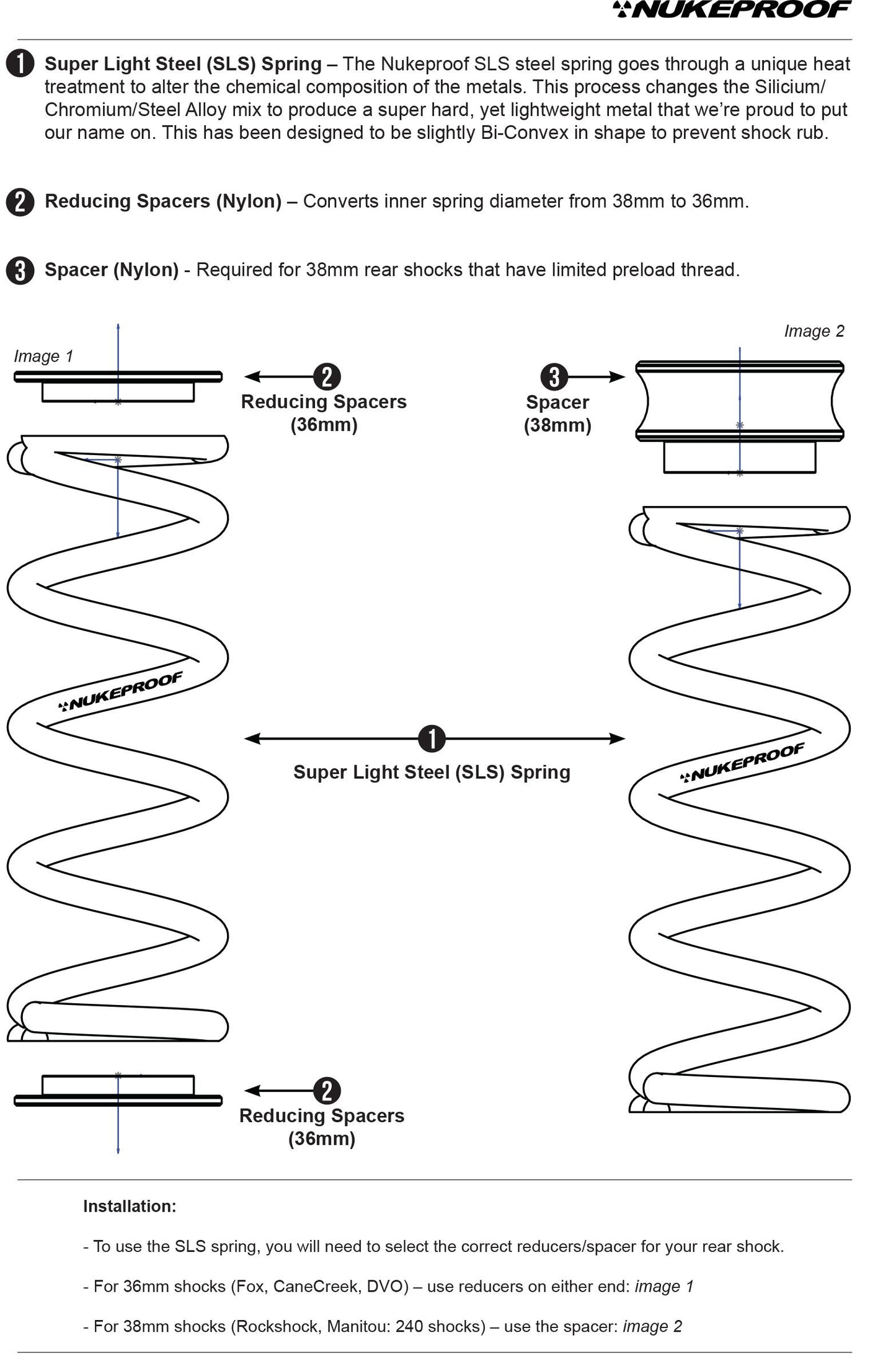 Nukeproof Superlight Rear Shock Coil Spring – Empire Cycles